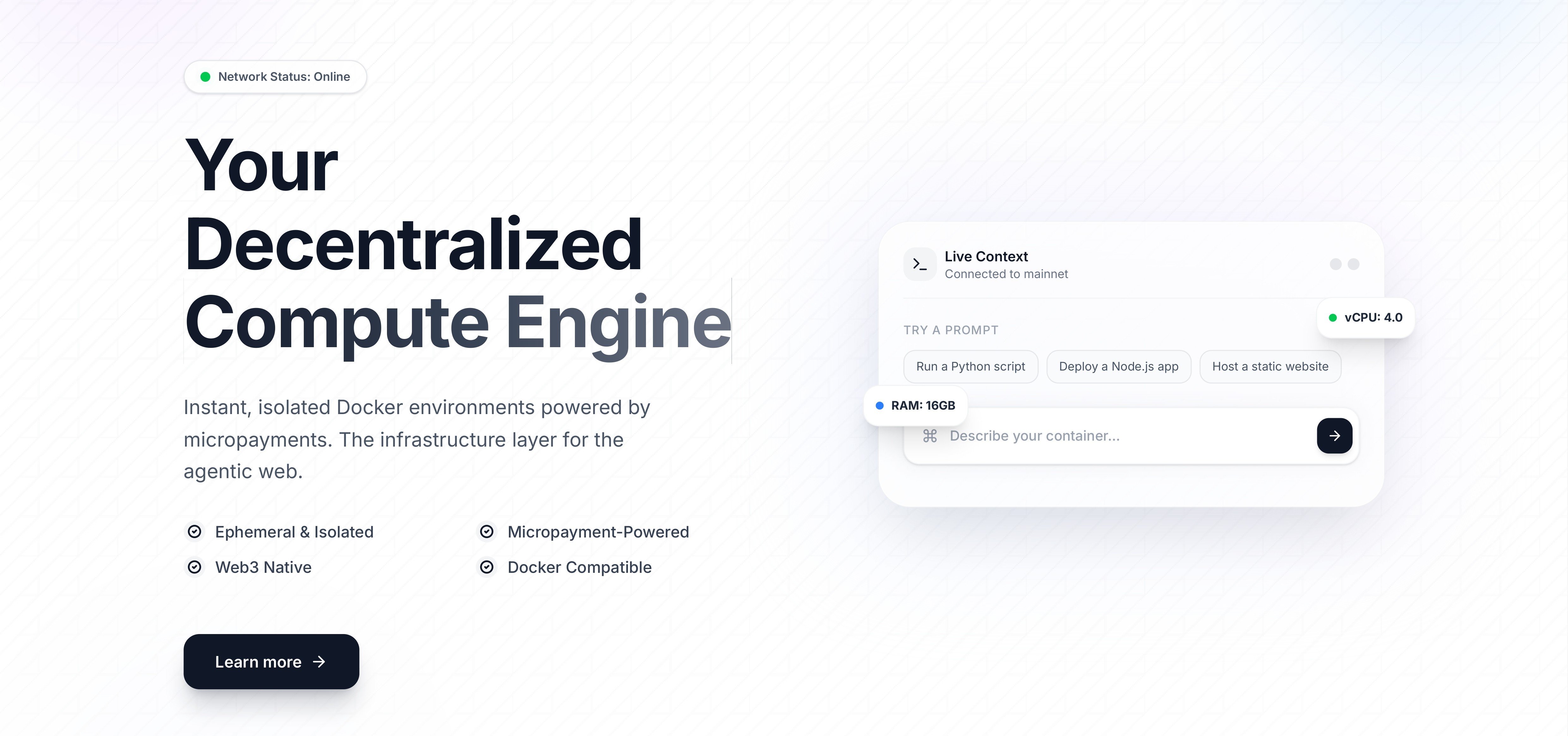 Dealer Node - Ephemeral Compute via Micropayments
